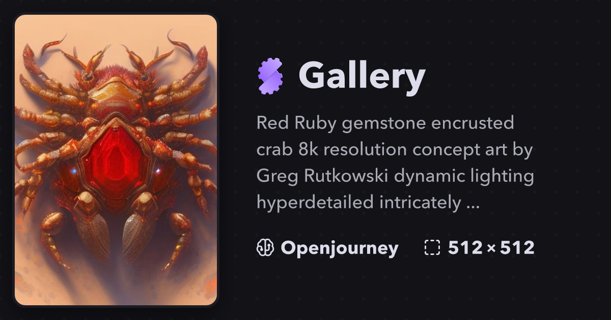 Red Ruby gemstone encrusted crab 8k resolution con... | Gallery