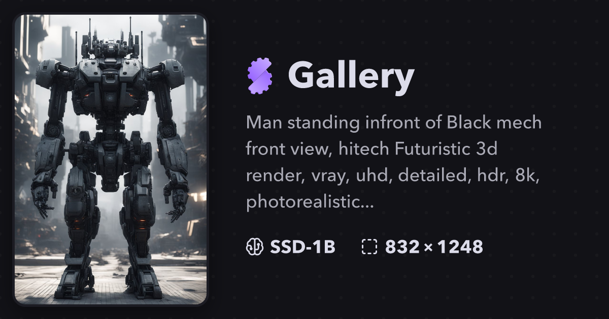 "Man standing infront of Black mech fr..." | Gallery | Stablecog