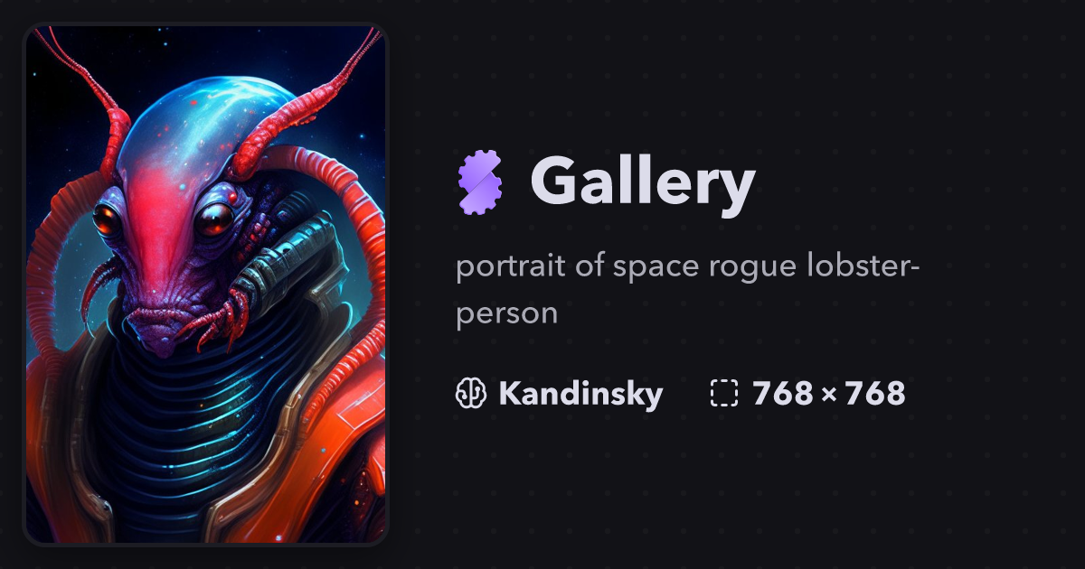 "portrait of space rogue lobster-person" | Gallery | Stablecog
