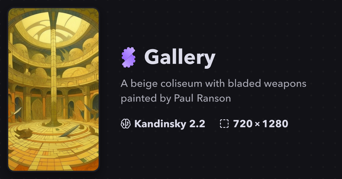 "A beige coliseum with bladed weapons ..." | Gallery | Stablecog