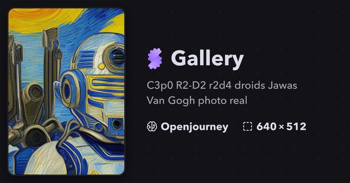 "C3p0 R2-D2 r2d4 droids Jawas Van Gogh..." | Gallery | Stablecog