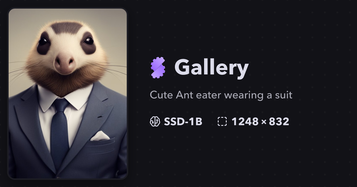"Cute Ant eater wearing a suit" | Gallery | Stablecog