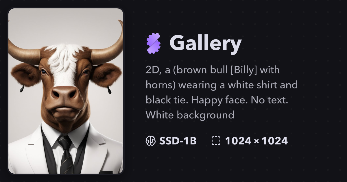 2D, a (brown bull [Billy] with horns) wearing a wh... | Gallery