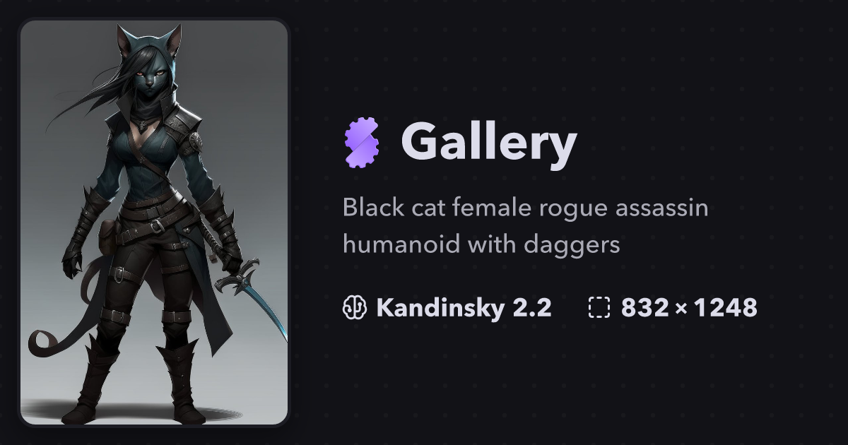 "Black cat female rogue assassin human..." | Gallery | Stablecog