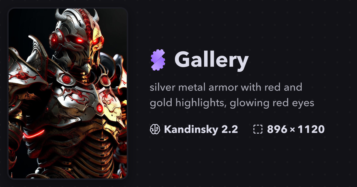 "silver metal armor with red and gold hig..." | Gallery | Stablecog