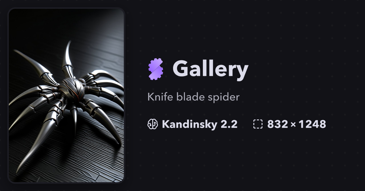 "Knife blade spider" | Gallery | Stablecog