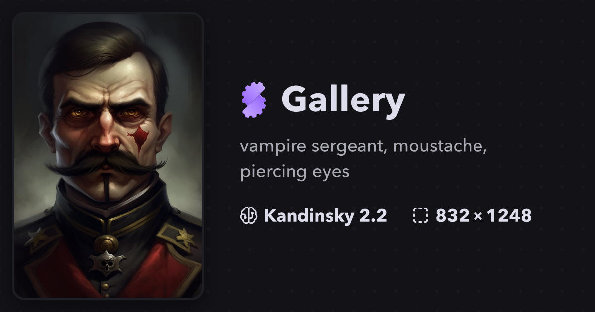 "vampire sergeant, moustache, piercing..." | Gallery | Stablecog