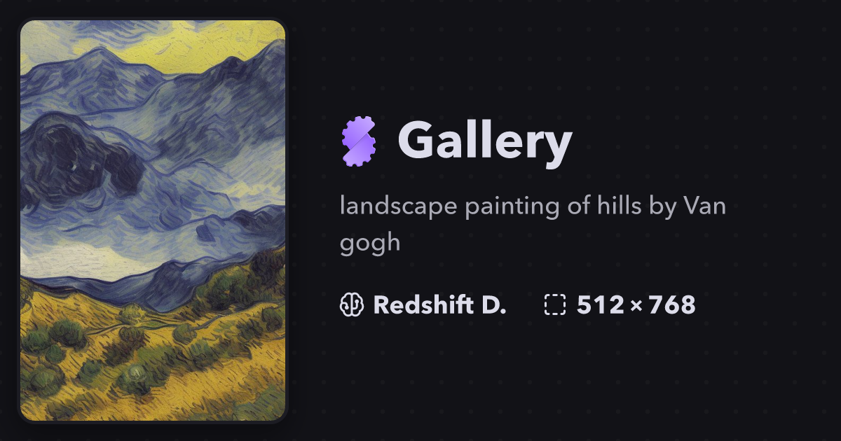 Landscape painting of hills by Van gogh | Gallery