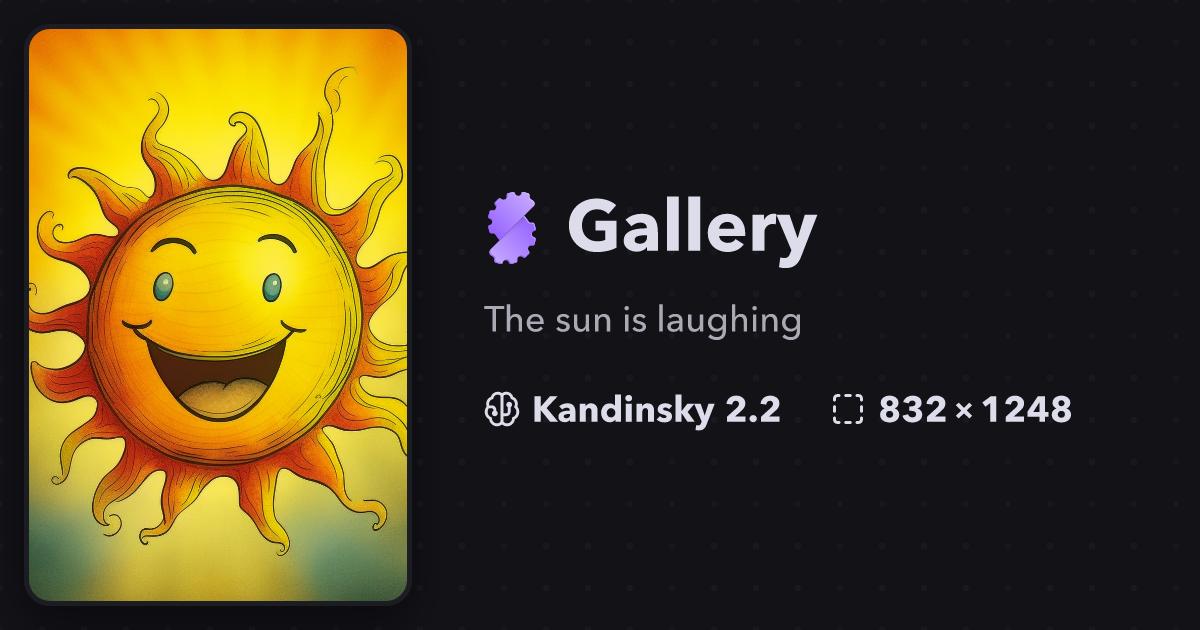 "The sun is laughing" | Gallery | Stablecog
