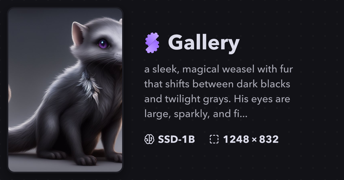 "a sleek, magical weasel with fur that..." | Gallery | Stablecog