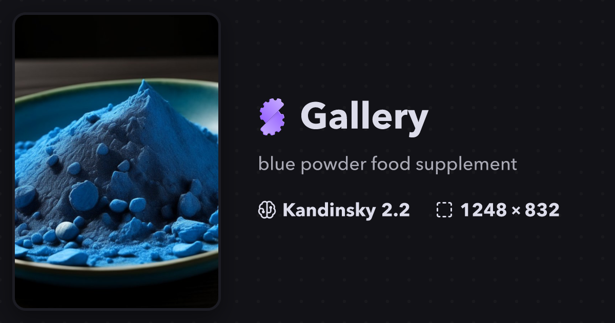 "blue powder food supplement" | Gallery | Stablecog
