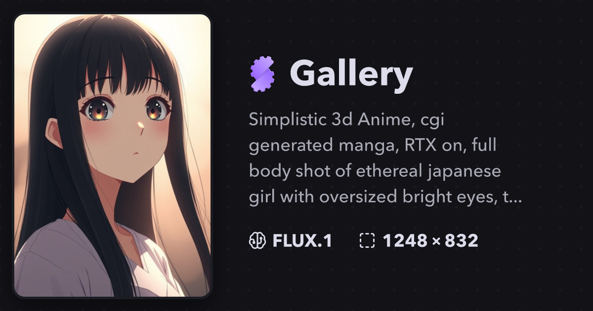 "Simplistic 3d Anime, cgi generated ma..." | Gallery | Stablecog