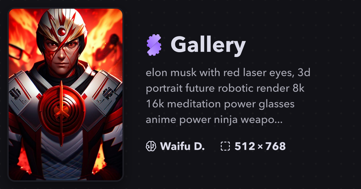 "elon musk with red laser eyes, 3d por..." | Gallery | Stablecog