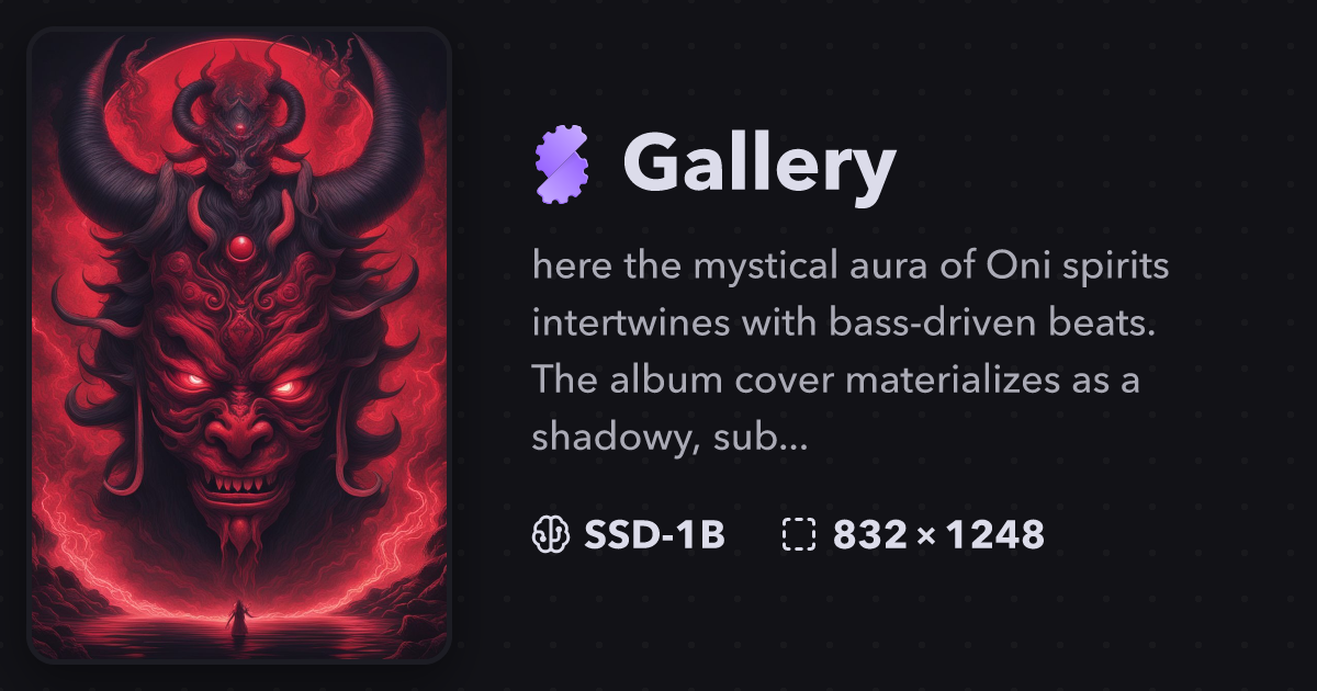 "here the mystical aura of Oni spirits..." | Gallery | Stablecog