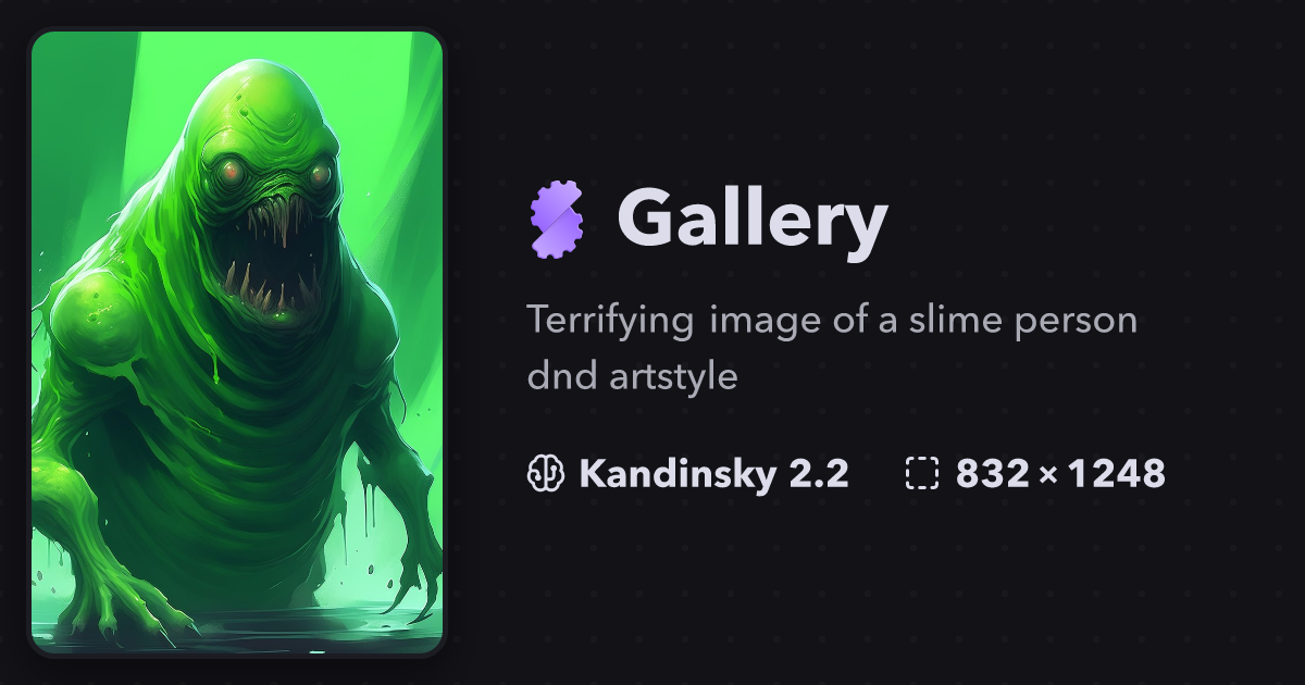 "Terrifying image of a slime person dn..." | Gallery | Stablecog