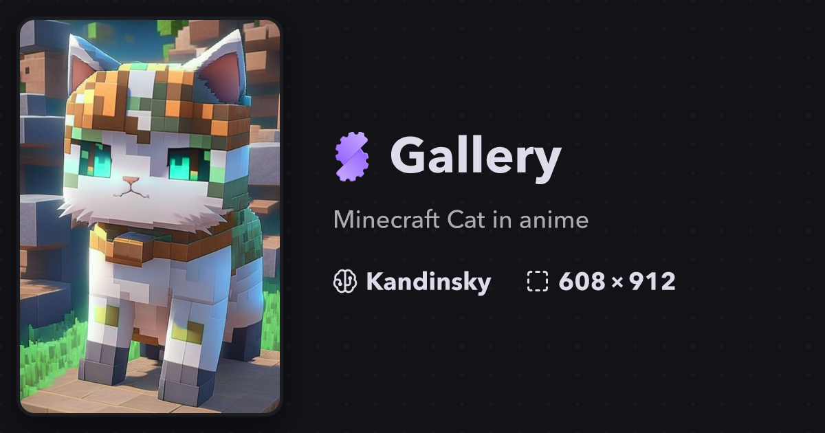 "Minecraft Cat in anime" | Gallery | Stablecog