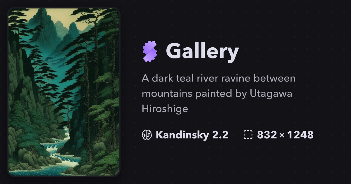 "A dark teal river ravine between mountai..." | Gallery | Stablecog