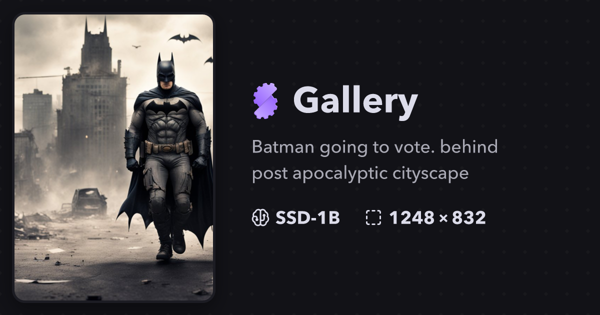 "Batman going to vote. behind post apo..." | Gallery | Stablecog