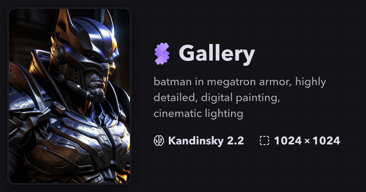 "batman in megatron armor, highly deta..." | Gallery | Stablecog