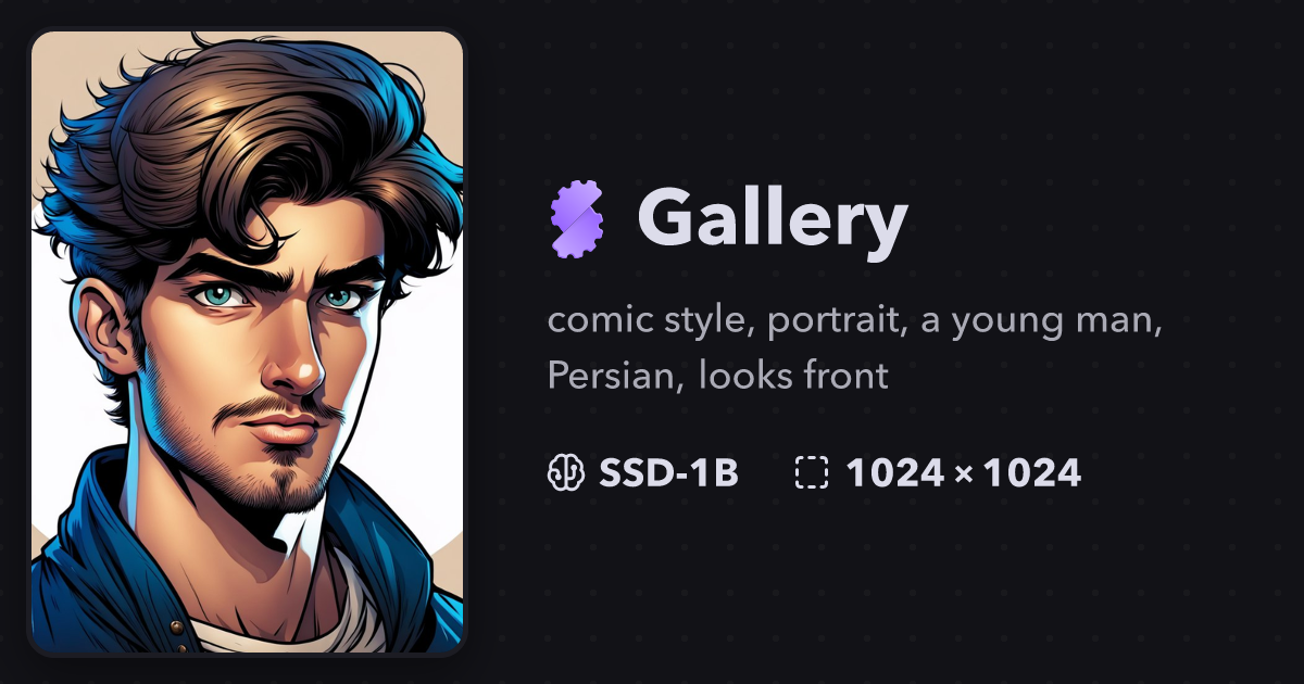 "comic style, portrait, a young man, P..." | Gallery | Stablecog