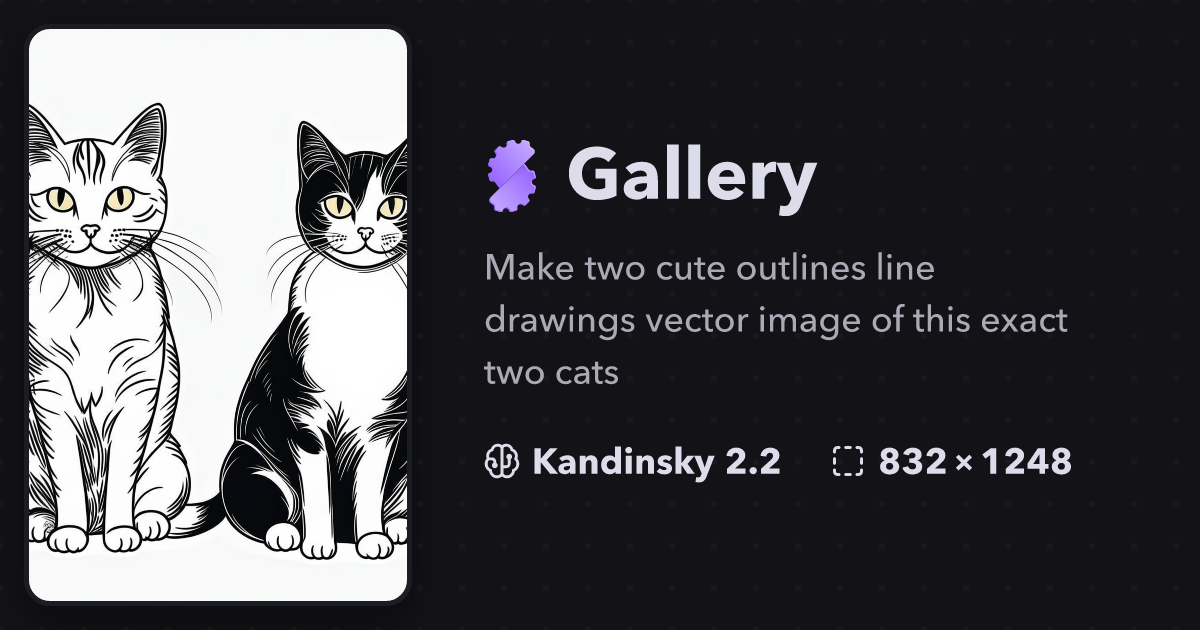 "Make two cute outlines line drawings vec..." | Gallery | Stablecog