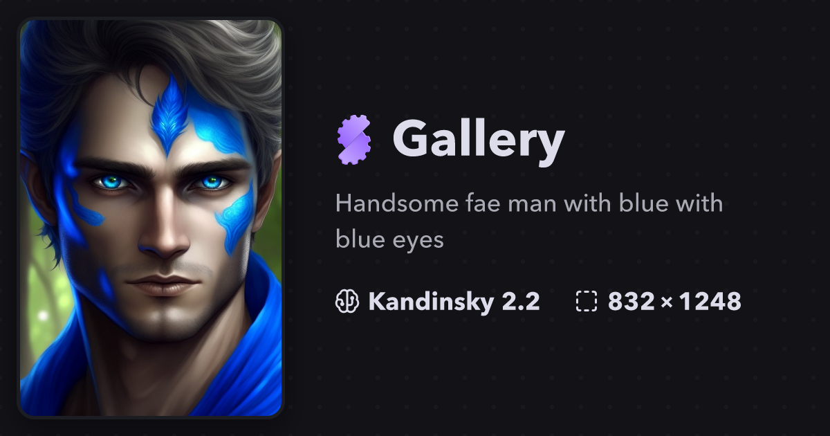 "Handsome fae man with blue with blue ..." | Gallery | Stablecog