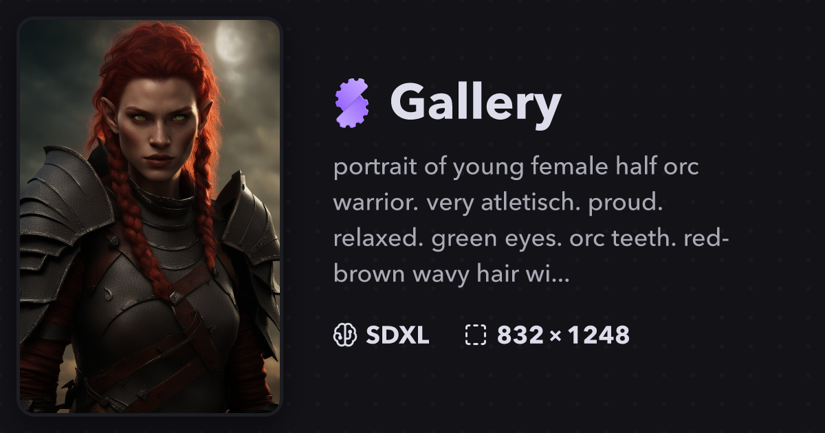 "portrait of young female half orc war..." | Gallery | Stablecog