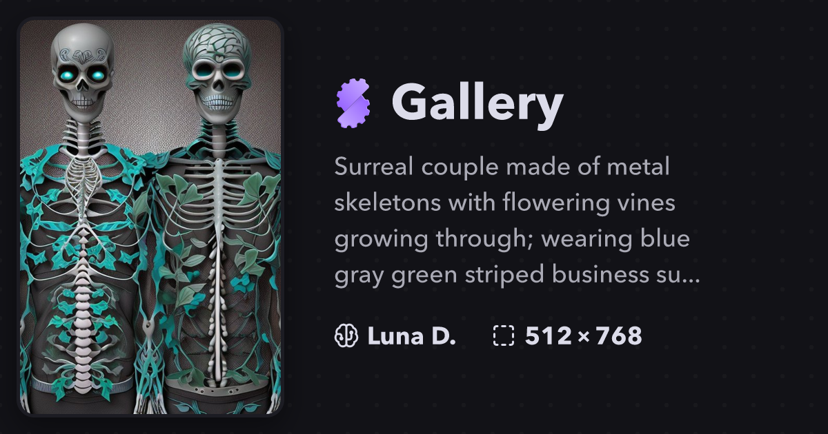 "Surreal couple made of metal skeleton..." | Gallery | Stablecog