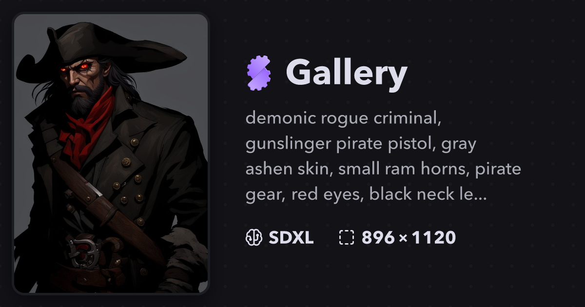 "demonic rogue criminal, gunslinger pi..." | Gallery | Stablecog