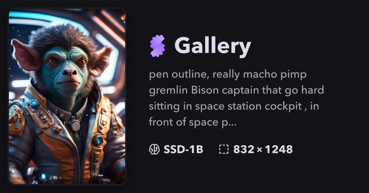 "pen outline, really macho pimp gremli..." | Gallery | Stablecog
