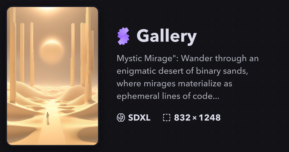 Mystic Mirage": Wander through an enigmatic desert... | Gallery