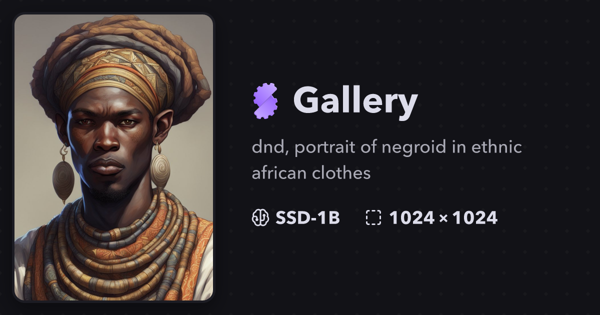 "dnd, portrait of negroid in ethnic af..." | Gallery | Stablecog