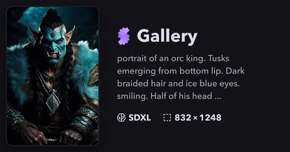 "portrait of an orc king. Tusks emergi..." | Gallery | Stablecog