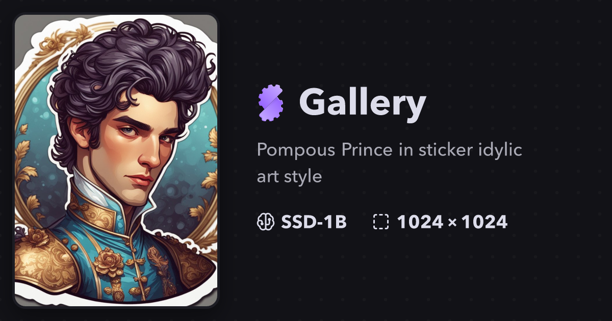 "Pompous Prince in sticker idylic art ..." | Gallery | Stablecog