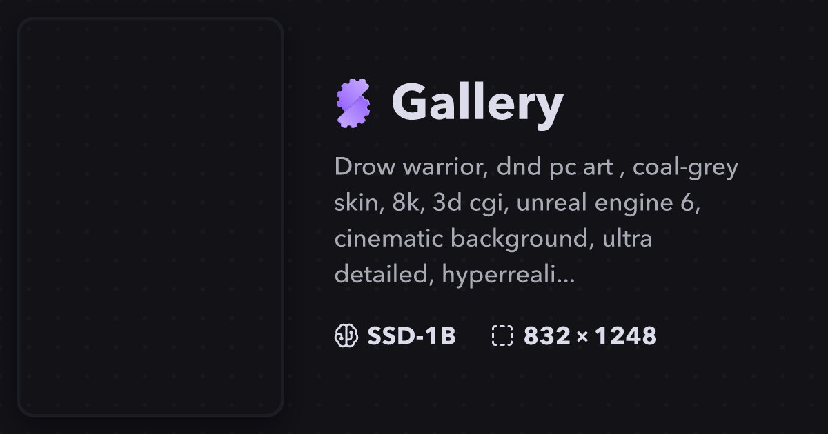 "Drow warrior, dnd pc art , coal-grey ..." | Gallery | Stablecog