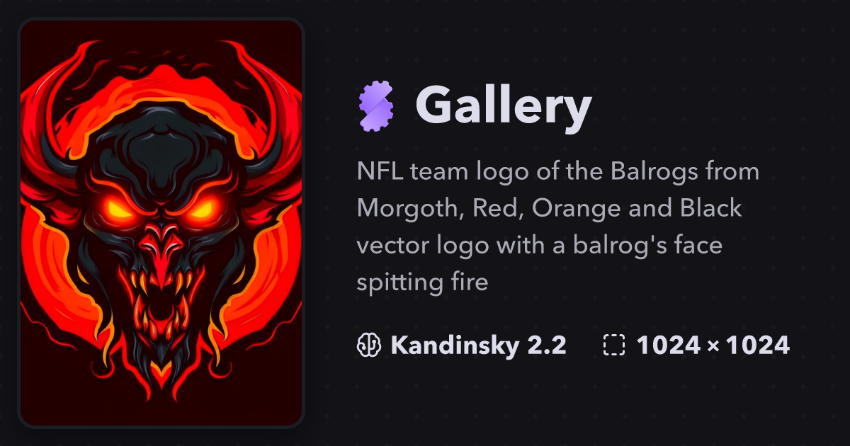 "NFL team logo of the Balrogs from Mor..." | Gallery | Stablecog