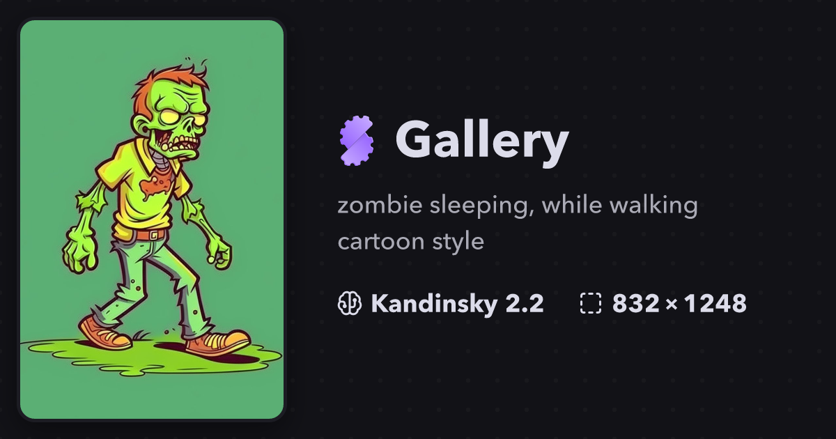 "zombie sleeping, while walking cartoo..." | Gallery | Stablecog