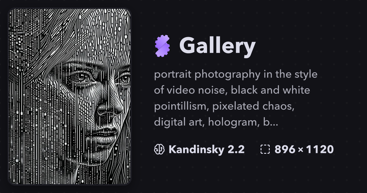 Portrait photography in the style of video noise, ... | Gallery