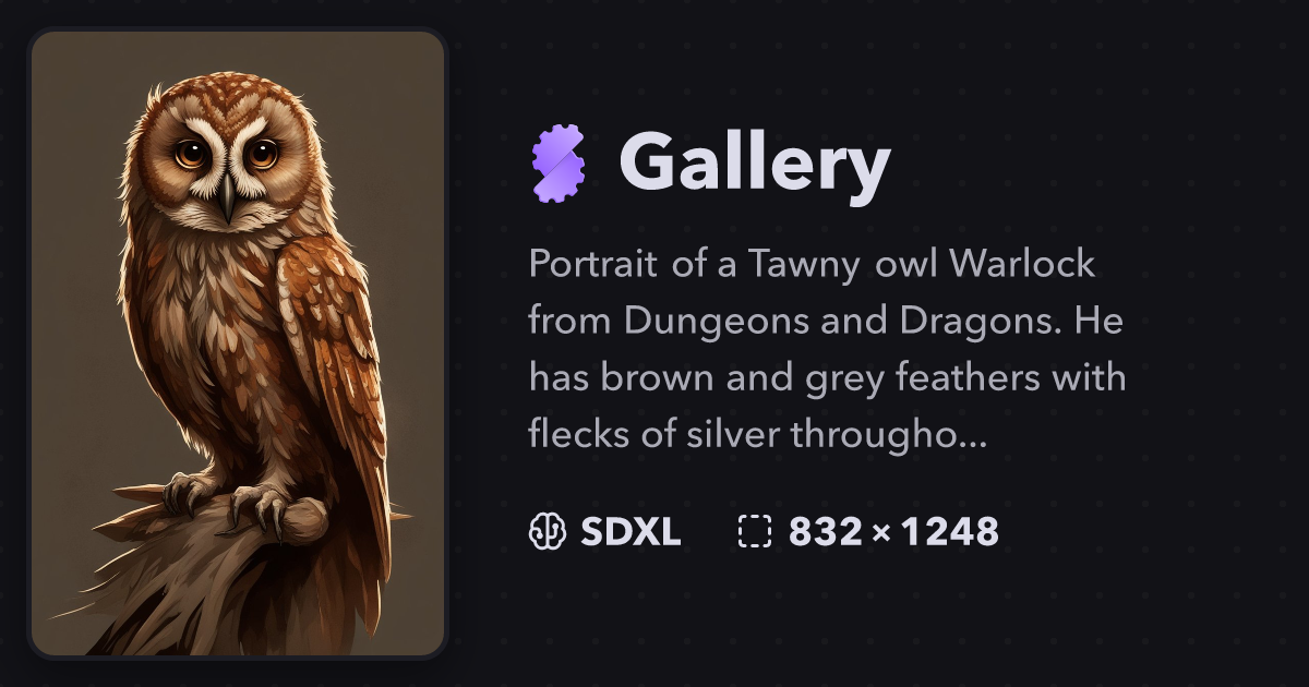 "Portrait of a Tawny owl Warlock from ..." | Gallery | Stablecog