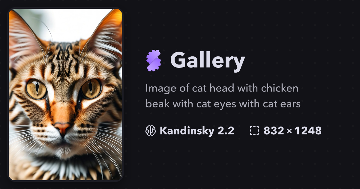"Image of cat head with chicken beak w..." | Gallery | Stablecog