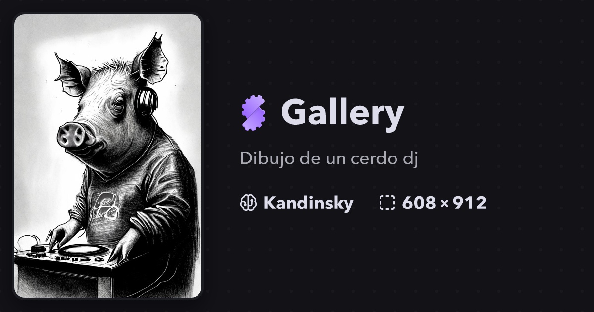 "Dibujo de un cerdo dj" | Gallery | Stablecog