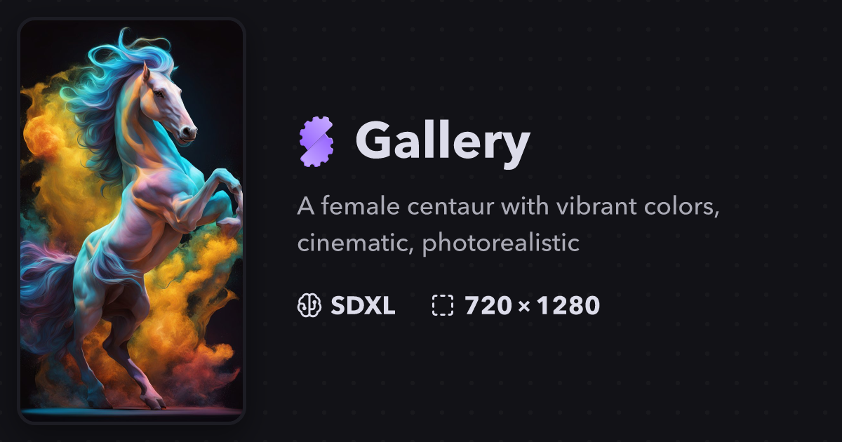 A female centaur with vibrant colors, cinematic, p... | Gallery