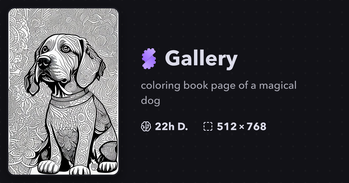 "coloring book page of a magical dog" | Gallery | Stablecog