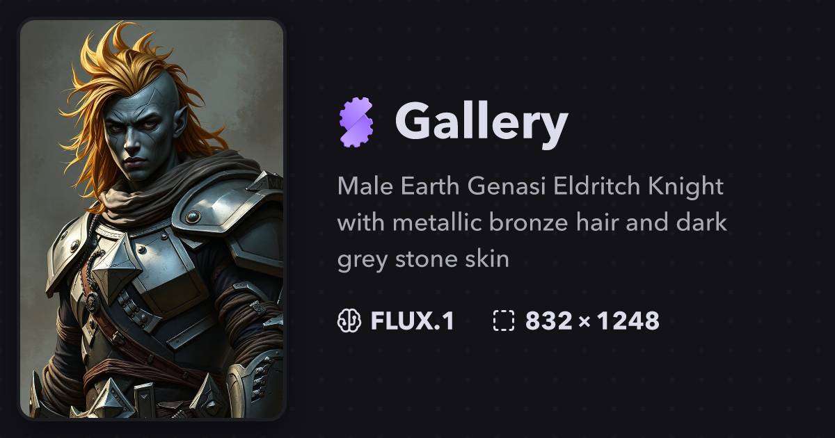 "Male Earth Genasi Eldritch Knight wit..." | Gallery | Stablecog