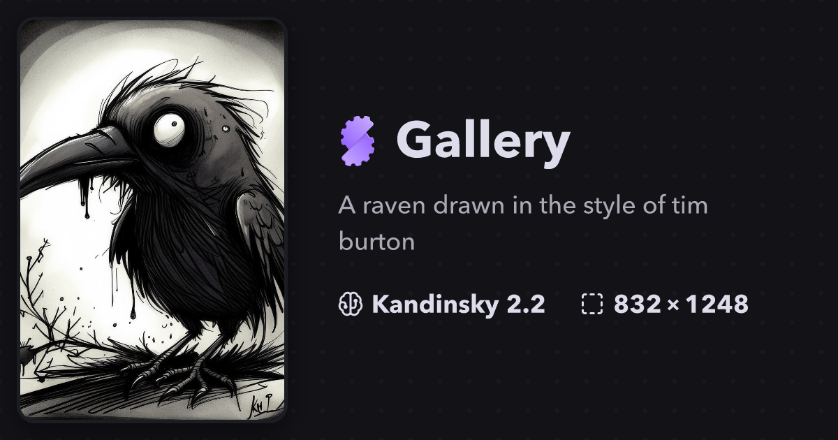 "A raven drawn in the style of tim burton" | Gallery | Stablecog
