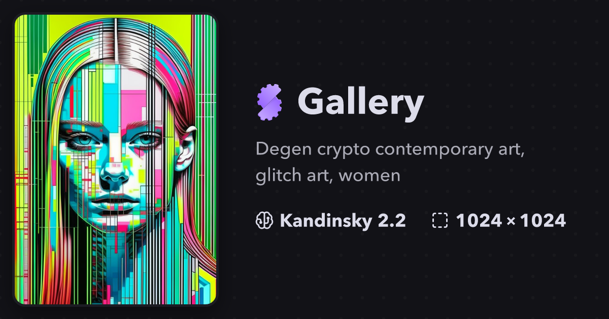 "Degen crypto contemporary art, glitch..." | Gallery | Stablecog