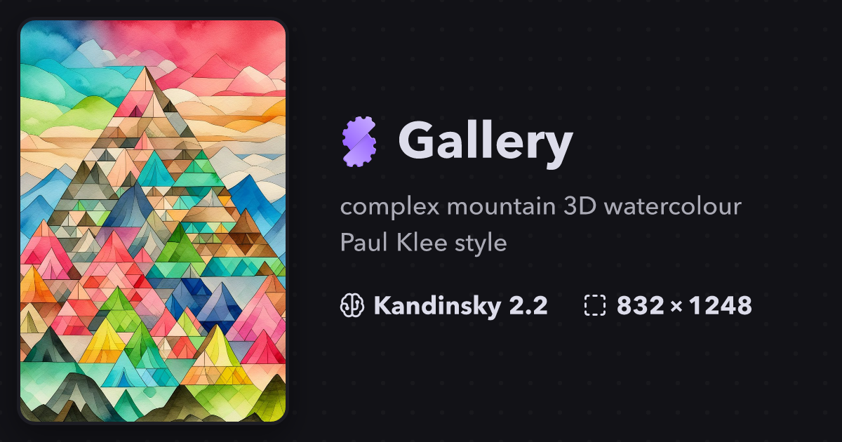 "complex mountain 3D watercolour Paul ..." | Gallery | Stablecog
