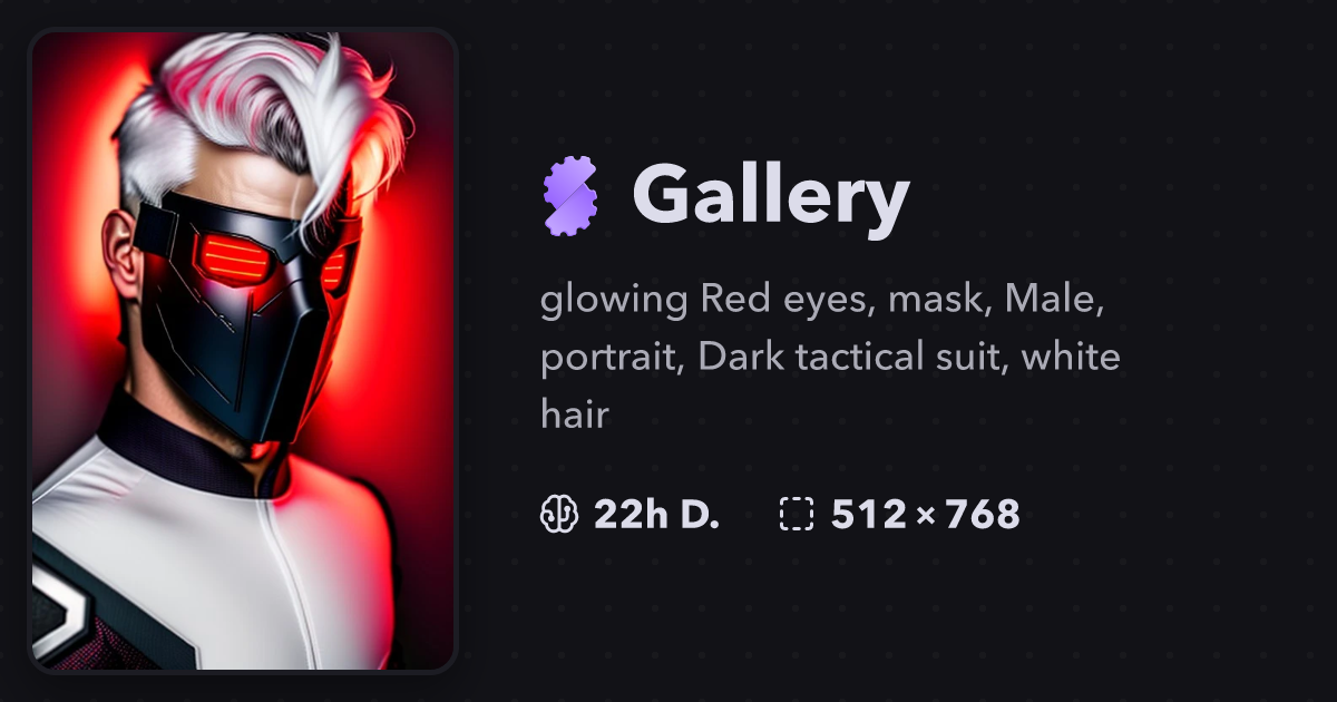 "glowing Red eyes, mask, Male, portrai..." | Gallery | Stablecog