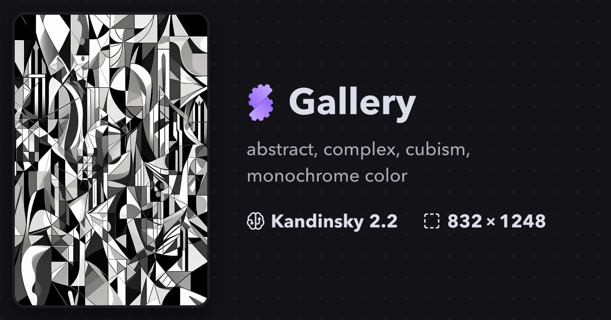 "abstract, complex, cubism, monochrome co..." | Gallery | Stablecog