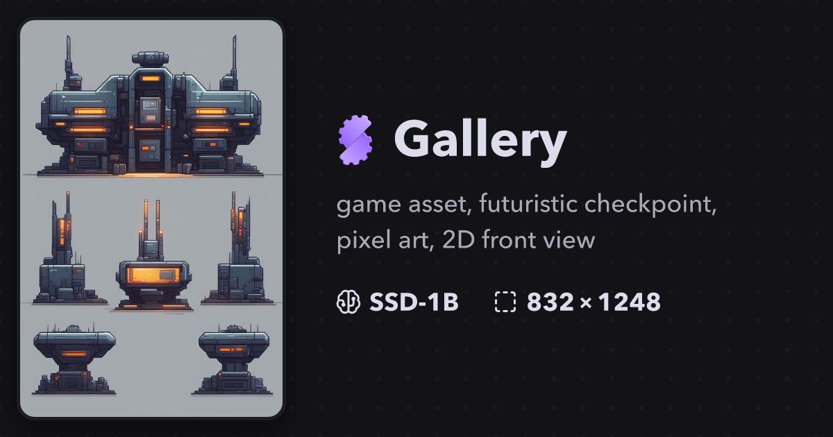 "game asset, futuristic checkpoint, pixel..." | Gallery | Stablecog